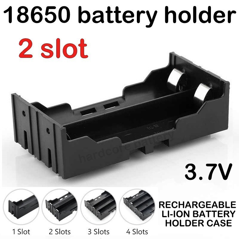 18650 Battery Holder 2 slot Box Case holder Rechargeable lithium ion ...