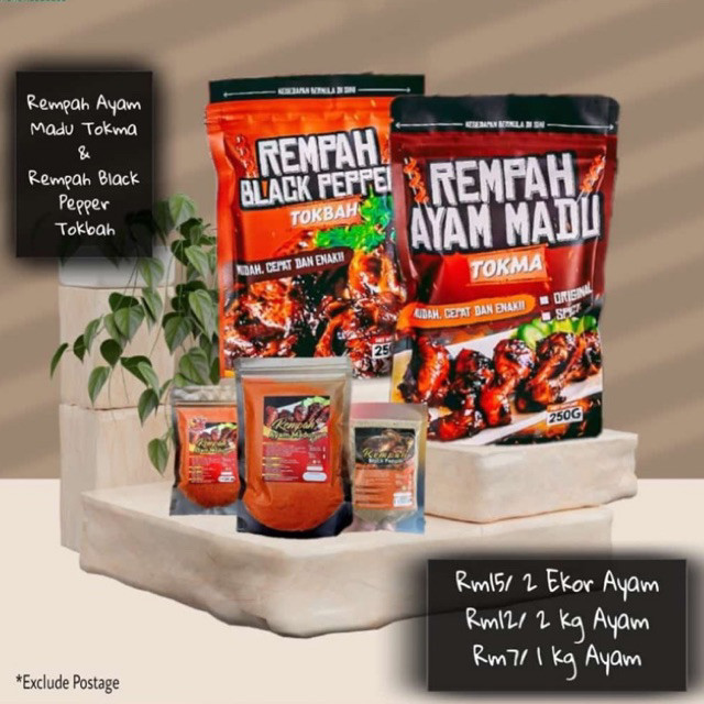 🔥 REMPAH VIRAL 🔥 (250G) REMPAH AYAM MADU TOKMA vs REMPAH BLACK PEPPER ...