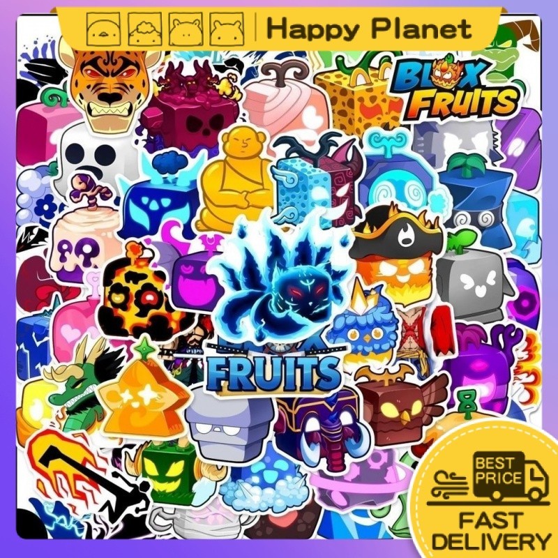 Happy Planet 120pcs Roblox Blox Fruit Stickers Blox Fruits Decorative ...