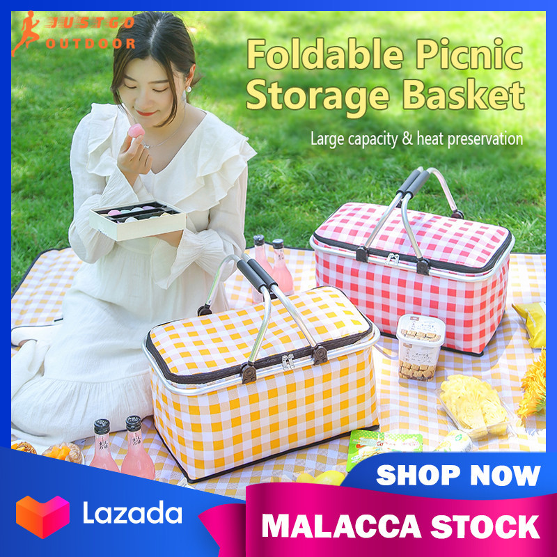 Foldable Picnic Basket Picnic Mat Outdoor Meal Dining Waterproof ...
