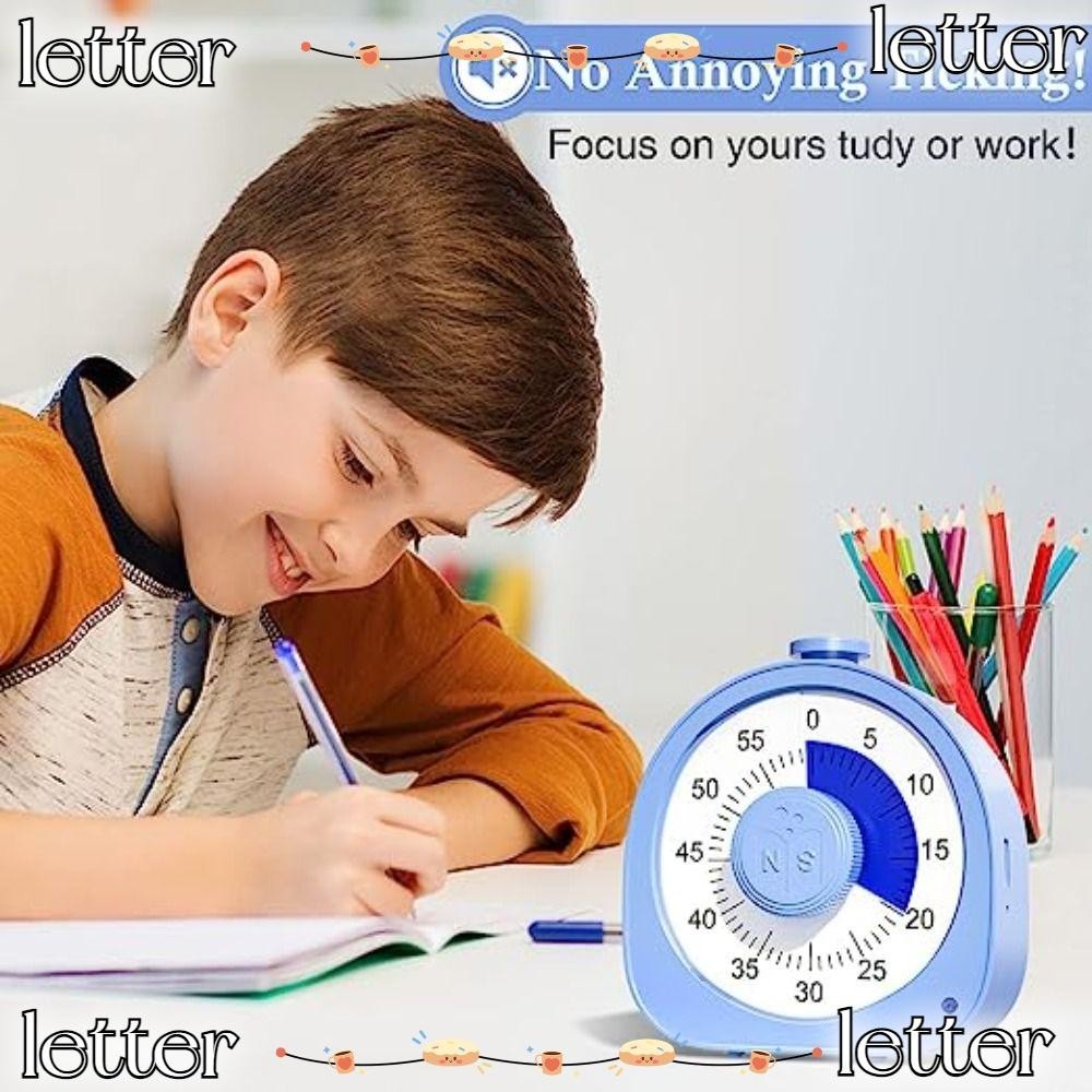 LETTER Countdown Timer Clock, ABS Time Management Visual Timer ...