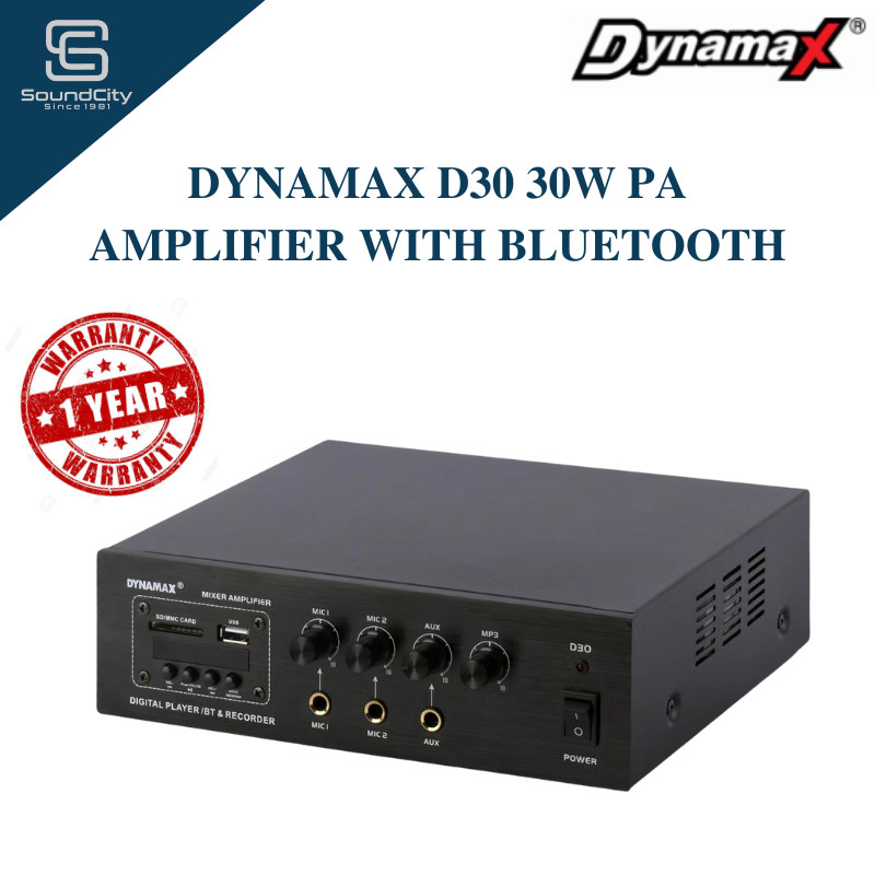 DYNAMAX D30 30W Public Address Amplifier With Bluetooth/USB/MP3 Karaoke ...
