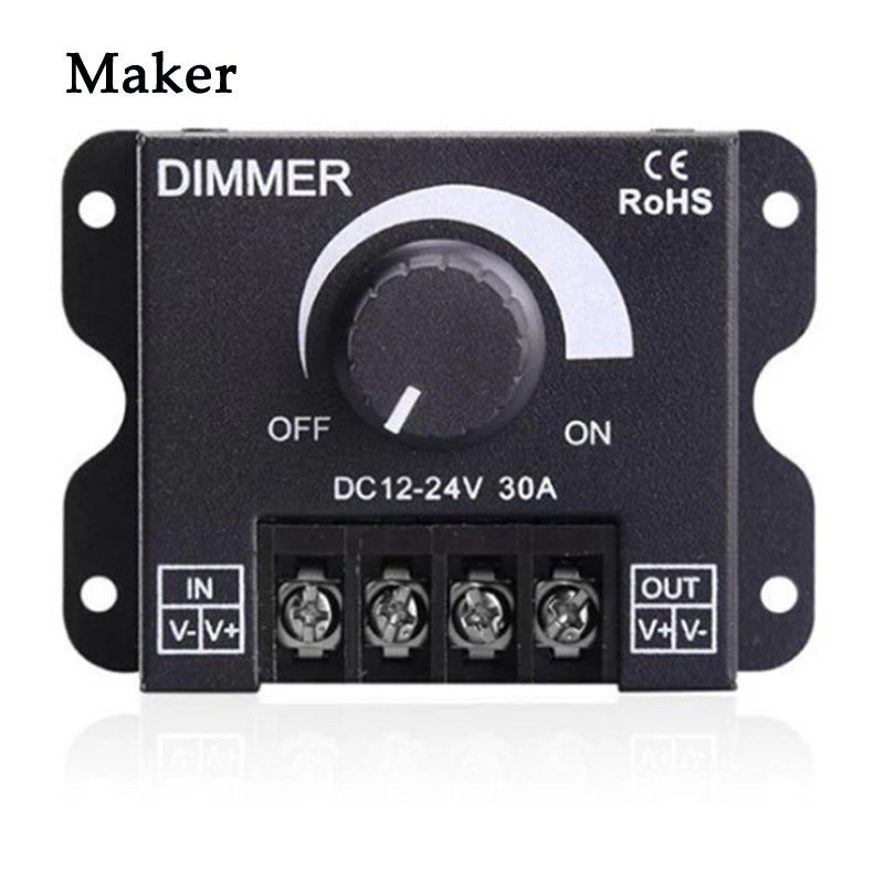 LED Dimmer Switch DC12V-24V 30A 360W Max Voltage Regulator Adjustable ...