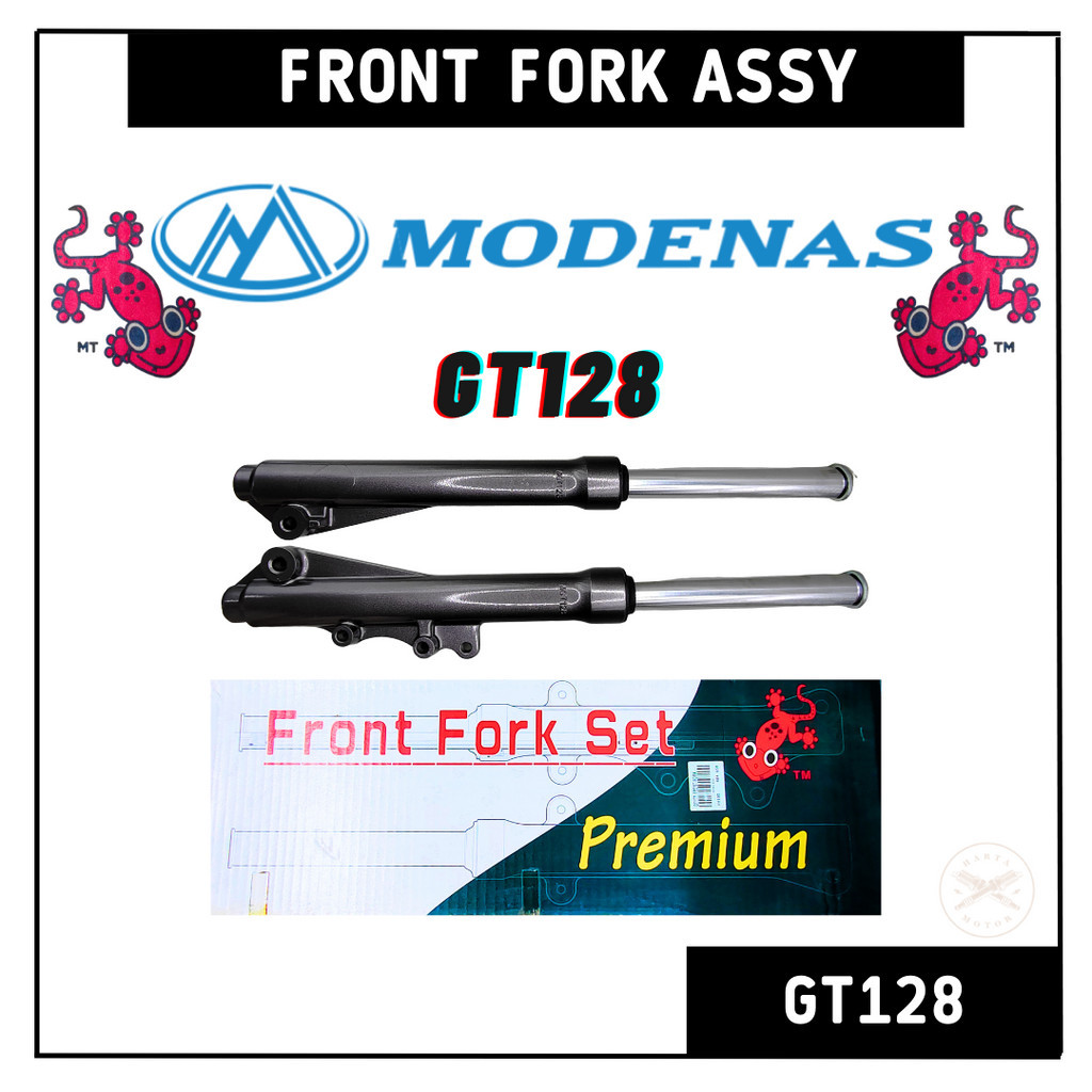 100% RED CICAK FRONT FORK ASSY GT 128 - [ GT128 SAHAJA ] GT-128 FORK ...