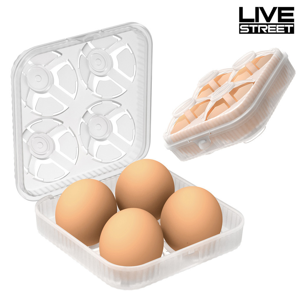 Livestreet Egg Storage Box Four Compartments Shockproof Transparent ...