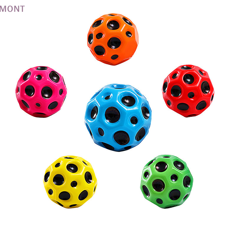 [MONT] High Resilience Hole Ball Soft Bouncy Ball Anti-fall Moon Shape ...