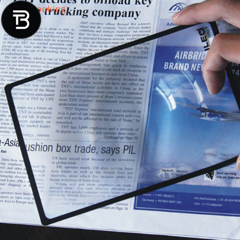 TB A5 Flat PVC Magnifier Sheet X3 Book Page Magnifying Reading Glass ...