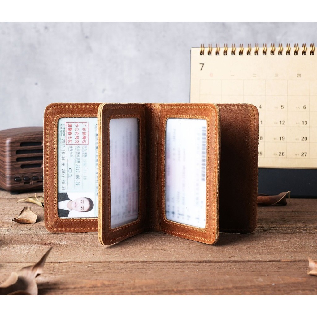 Original Genuine Leather Driver's License Holder Card Cover Men Credit ...