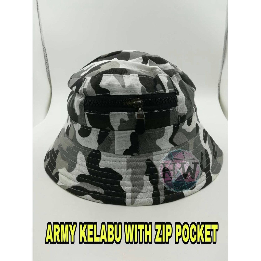 Topi Askar Kerja Kain / Anti-uv Army Camo Outdoor Hat / CAP WITH NECK ...