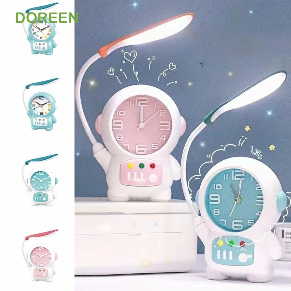 DOREEN Astronaut Desk Lamp, Plastic Cartoon Glowing Alarm Clock, Gifts ...