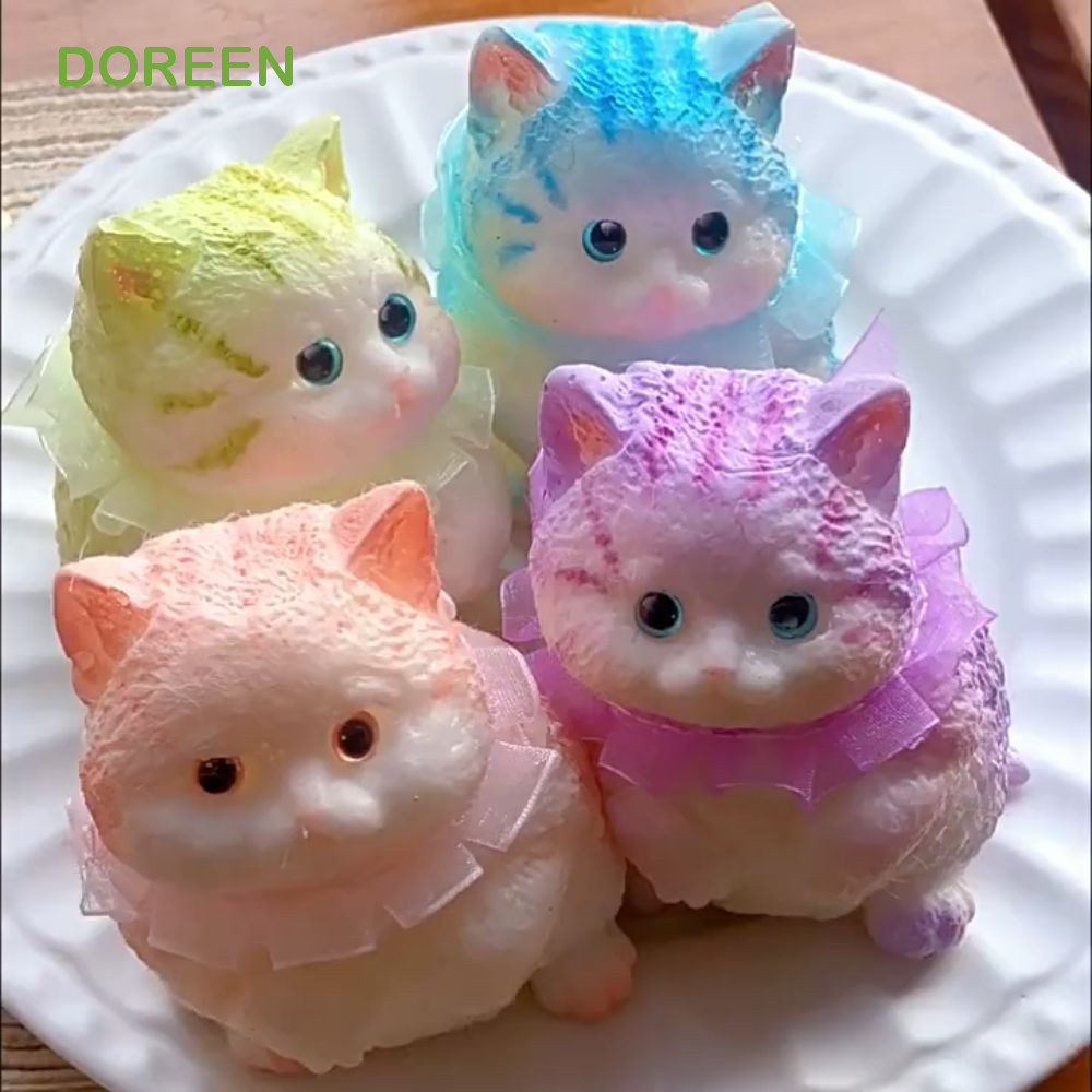 DOREEN Cat Doll Squeeze Toy, Slow Rebound Cartoon Simulation Cat ...
