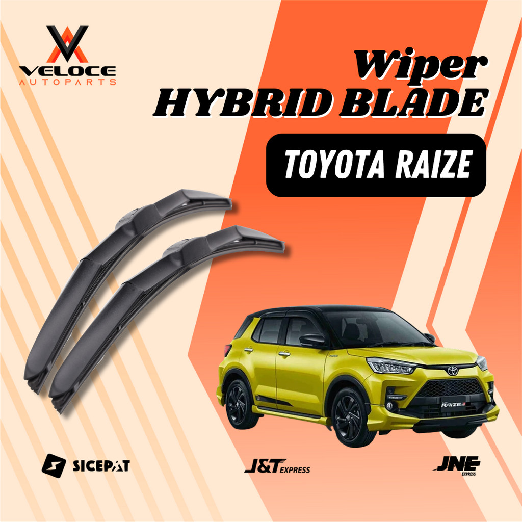 Toyota Raize / All New Raize Hybrid Blade Wiper Model 1 Set (2Pcs) Left ...