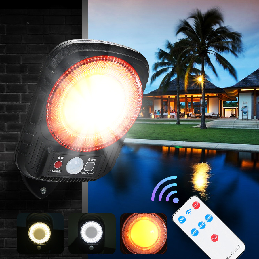 Led Solar Warm Light Street Light Human Body Sensor Wall Light Garden ...