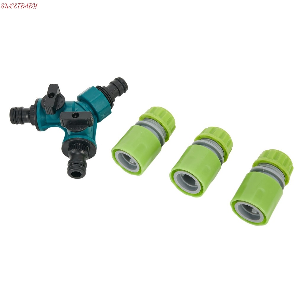 Water Pipe Splitter Plastic Y-Shaped 3-Way Lawn Connectors Quick Hose ...