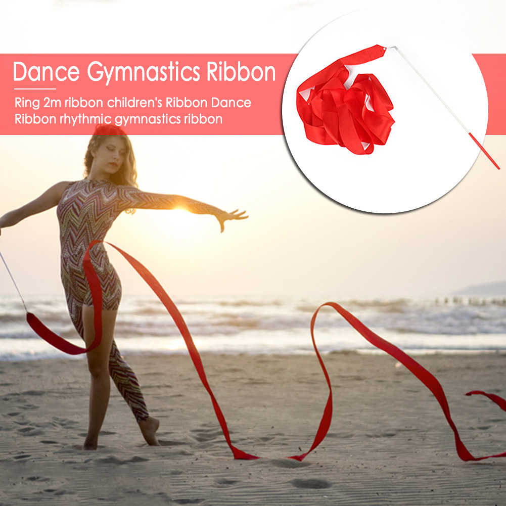 2m Gym Dance Ribbons Training Art Ballet Streamer Rhythmic Equipment ...