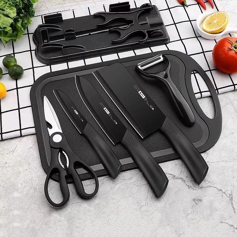 Stainless Steel Kitchen Knives Set Kitchen Chopping Board Knife Holder ...