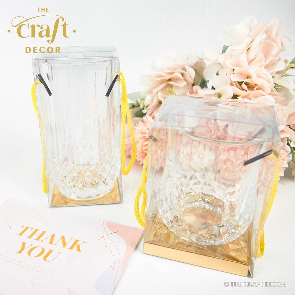 The Craft Decor Glassware With PVC Handle Box Door Gift | Souvenir ...