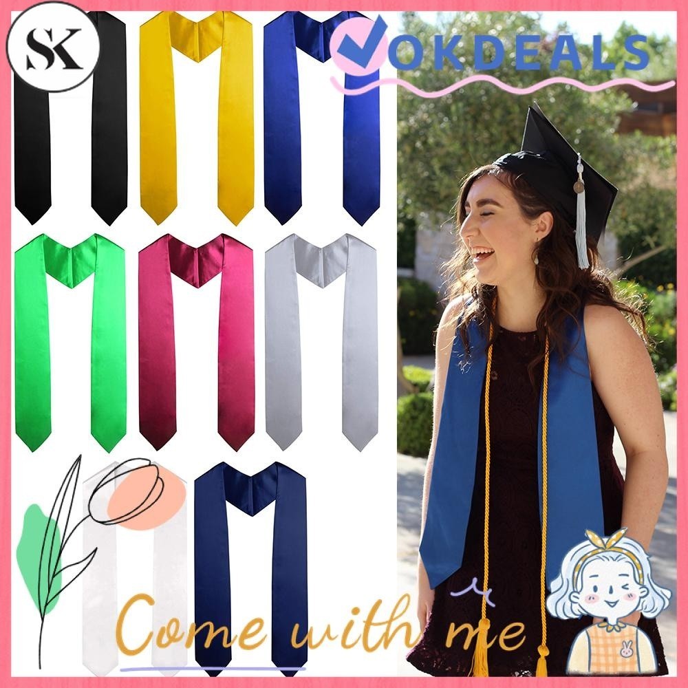 SK Graduation Stole Sash Gift Graduation Uniform Unisex Black Sashes ...