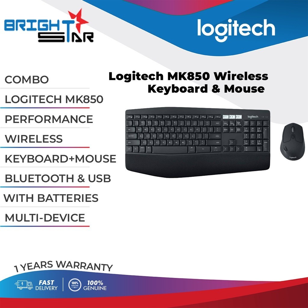 Logitech Mk850 Wireless Keyboard And Mouse Combo Shopee Malaysia