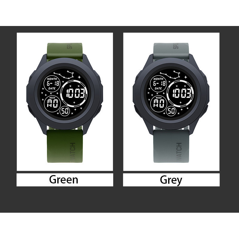 Original POSHI Jam Tangan Lelaki Waterproof Dual Time Chronograph ...