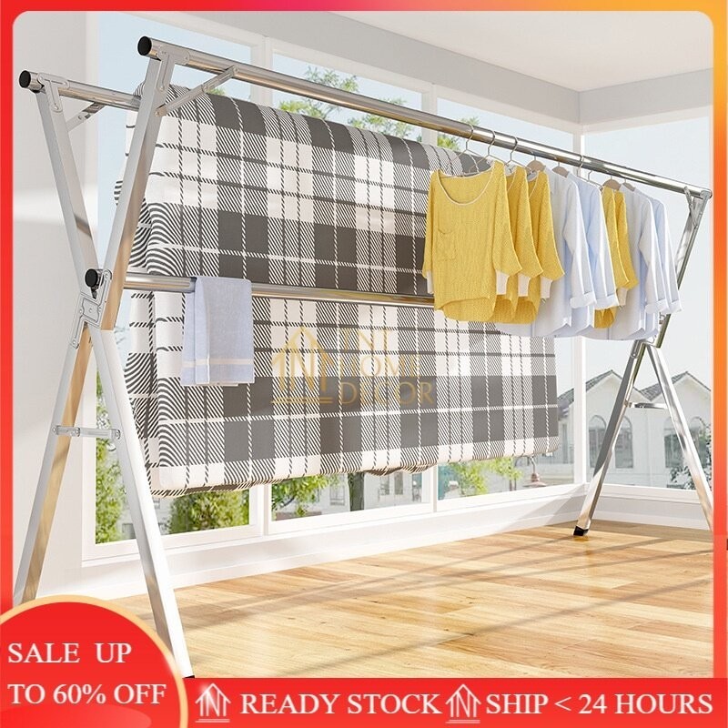 TNT 1.6m/2.4m Two/Three Rods Floor Standing Foldable Stainless Steel ...