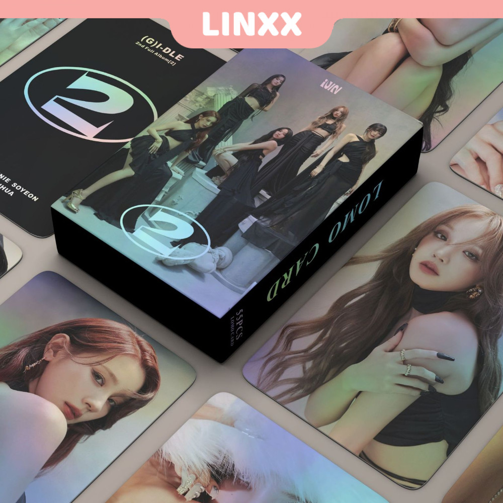 LINXX 55 Pcs (G)I-DLE Super Lady Holographic Laser Card Kpop Photocards ...