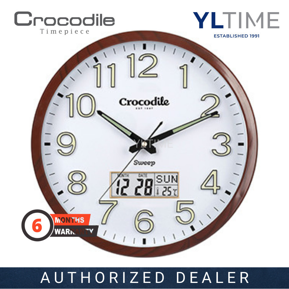 Crocodile CLCWD0593JJLKST2 Analog-Digital Sweep Wall Clock (100% ...
