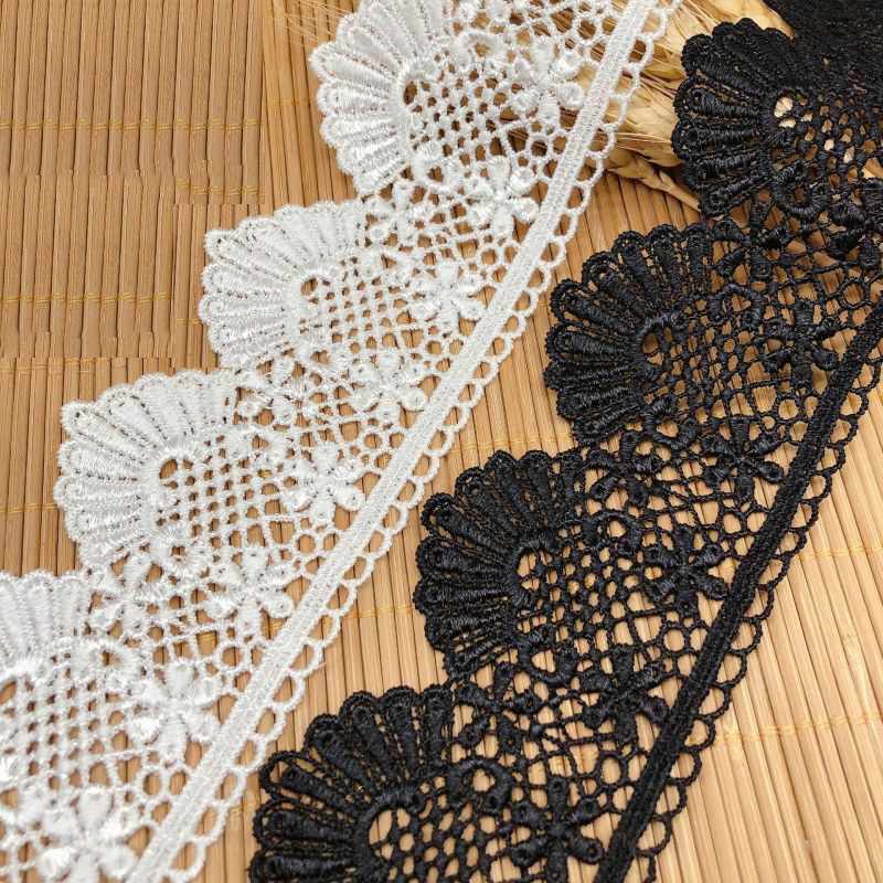 1 meter single-sided fan-shaped flower Lace Border clothing lace fabric ...