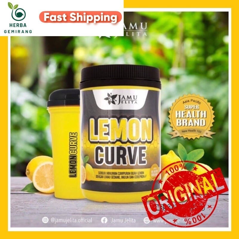 Jamu Jelita Lemon CURVE 10’s x 15g + Shaker Minuman Kurus | Shopee Malaysia