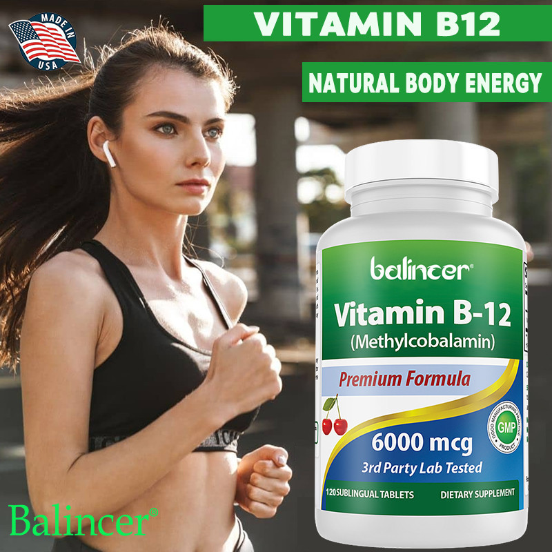 Balincer Vitamin B12 6000 Mcg - Supports Energy Metabolism, Red Blood Cell Production - A ...
