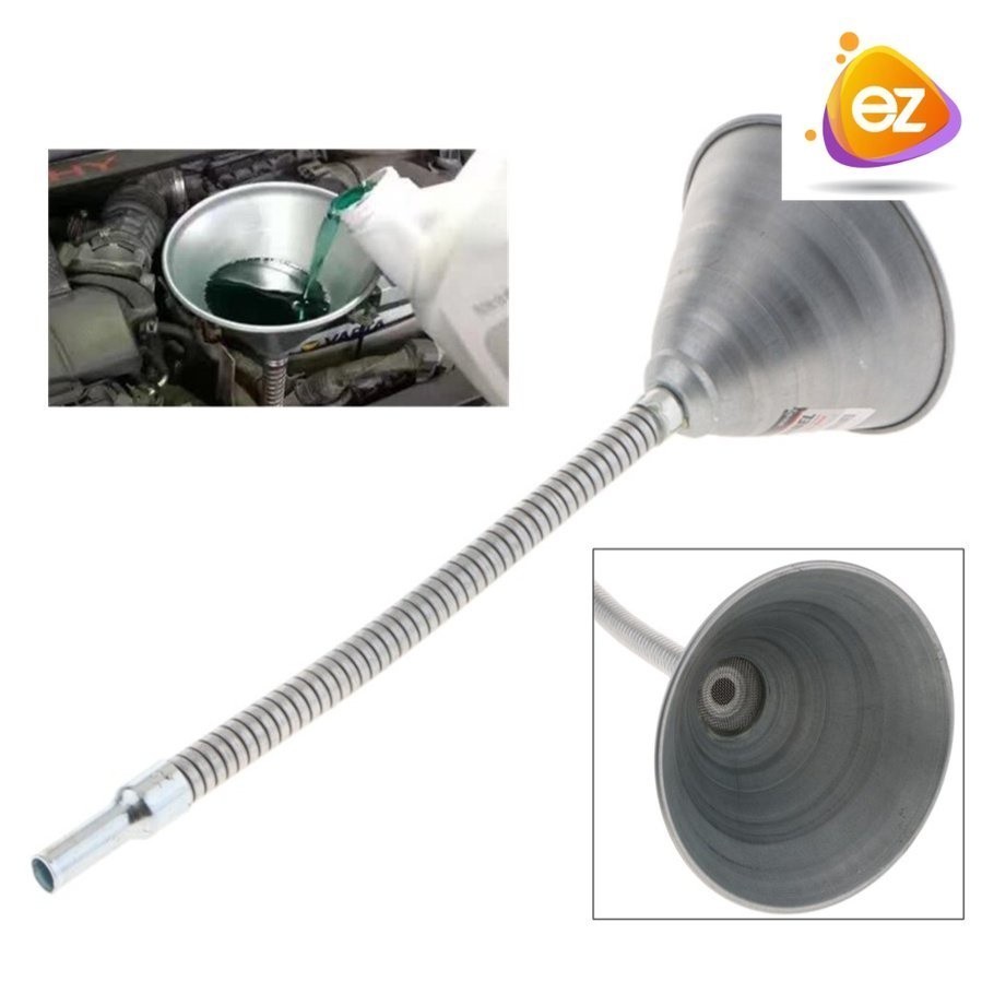 Flexible Iron Diesel Petrol Funnel Oil Water Fuel Pour Spout Car Van ...