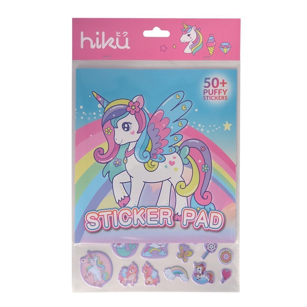 Hiku Magic Unicorn And Rainbow Sticker Pad With Sticker (8875) | Shopee ...