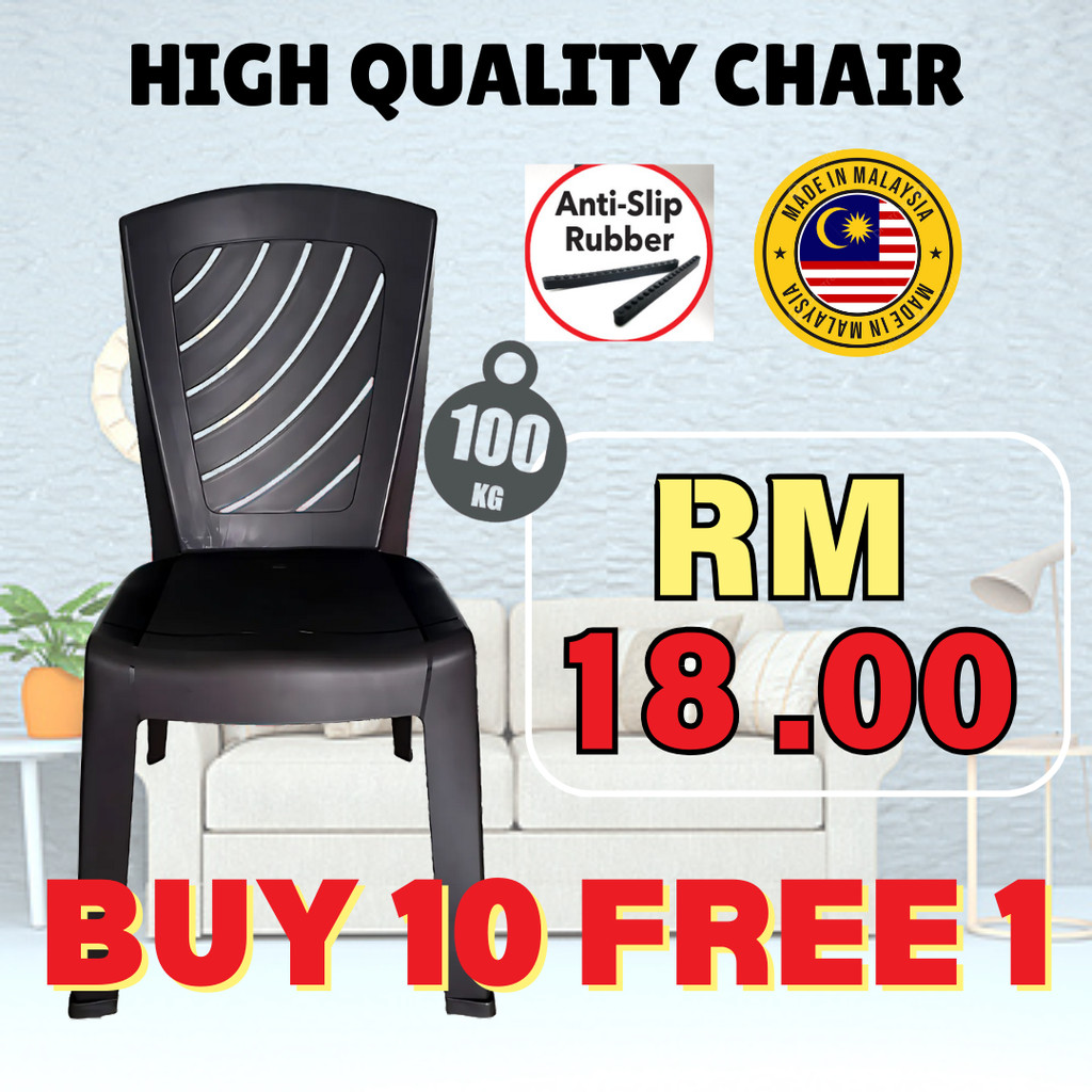 WeCareYou20 Heavy Duty Plastic Chair Kerusi Plastik Kerusi Sandar ...
