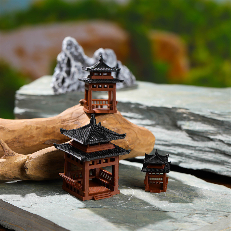 [Cei] 3cm 4cm Mini Pagoda Statue Miniature Pagoda Gazebo Micro ...