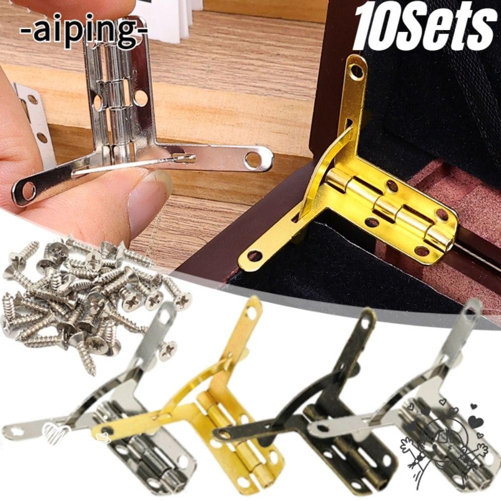 AIPING1 10Pcs Antique Bronze Hinge, L Shape Type with Screws Spring ...
