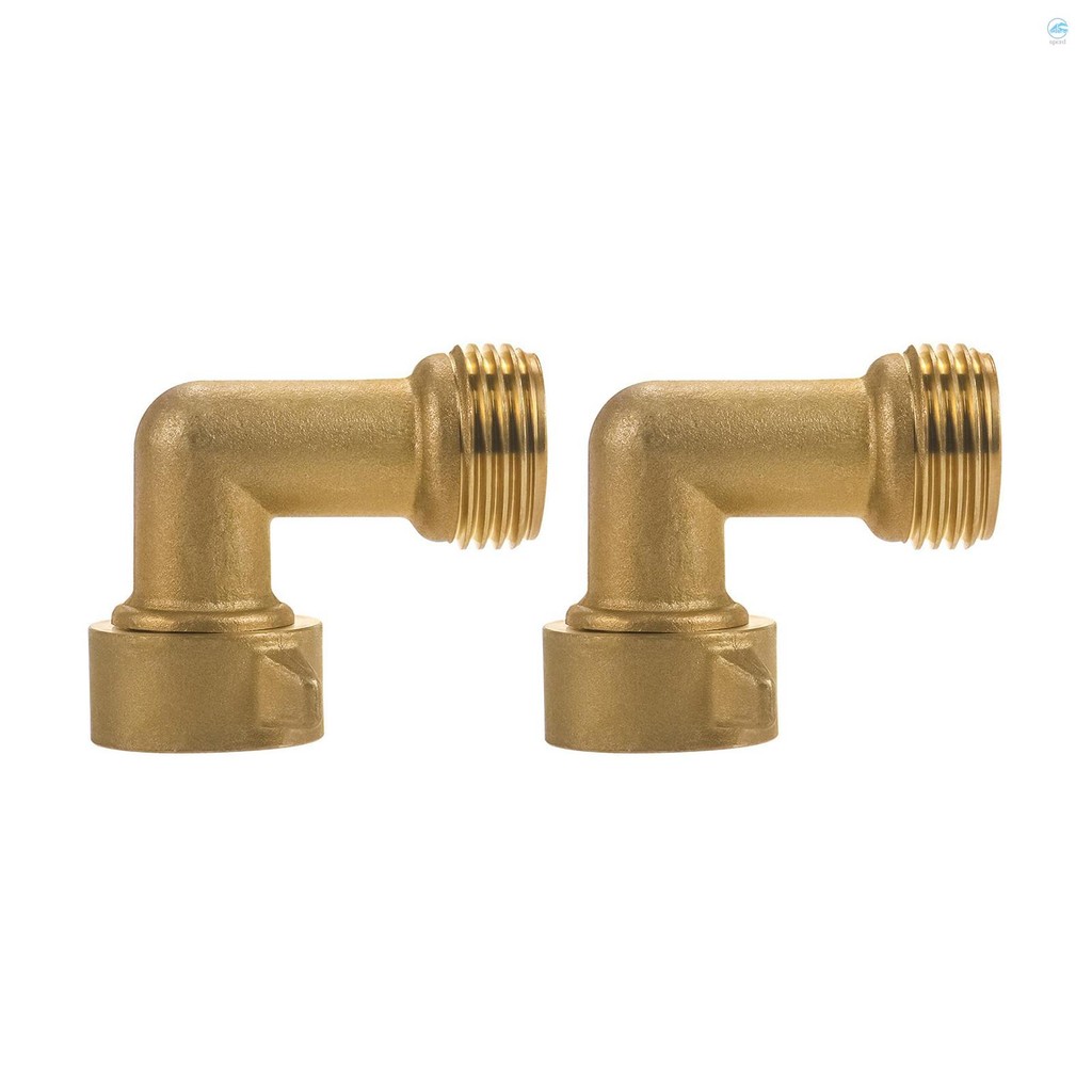 2 Pack 90 Degree Garden Hose Elbow, 3/4'' Brass Garden Hose Elbow Adapter with Pressure Washers ...
