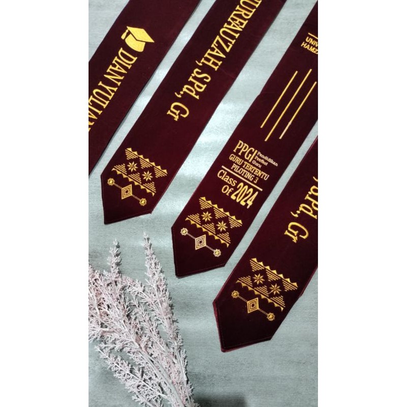 Graduation Sash Embroidered Theme Motif Songket Shash Graduation ...