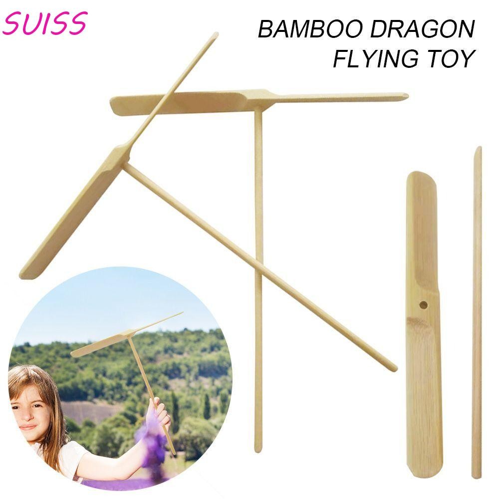 SUISS Bamboo Dragon Flying Toy Nostalgic Toys Funny Flying Fairy Toy ...