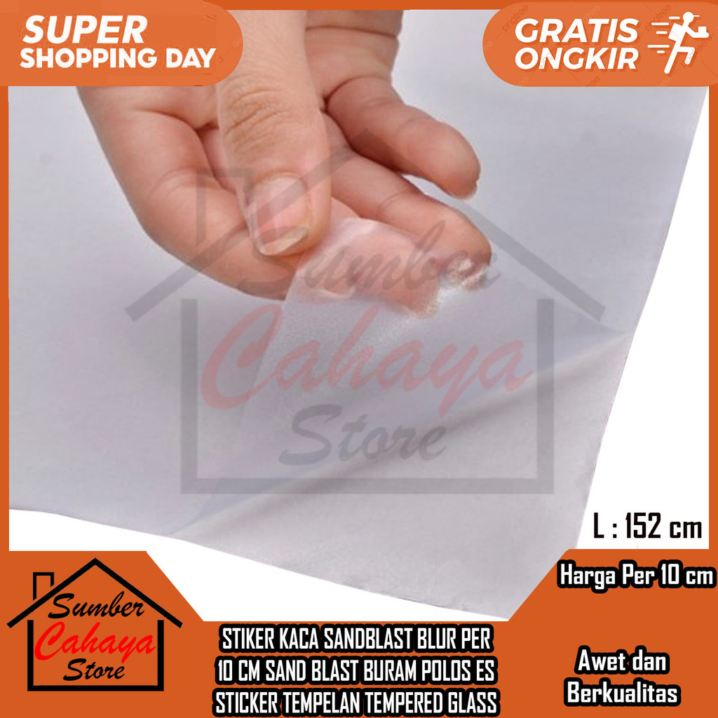 Sandblast Blur Glass Sticker 152cm Width Per 10 Cm Plain Frosted Sand ...