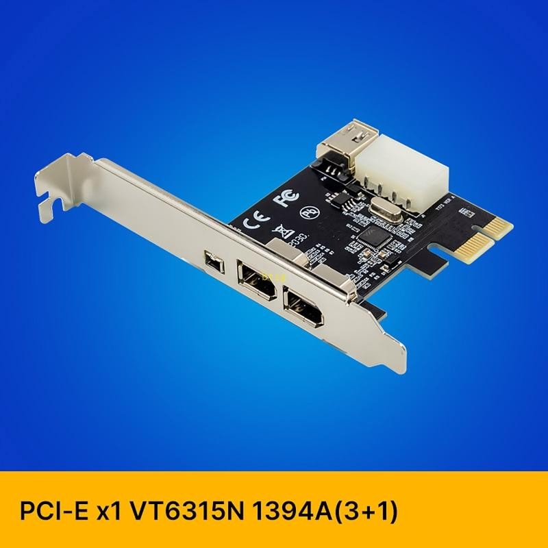 BT 4 Port 3+1 IEEE 1394 Firewire 1394A 1394A PCIe x1 Card for Windows 8 ...