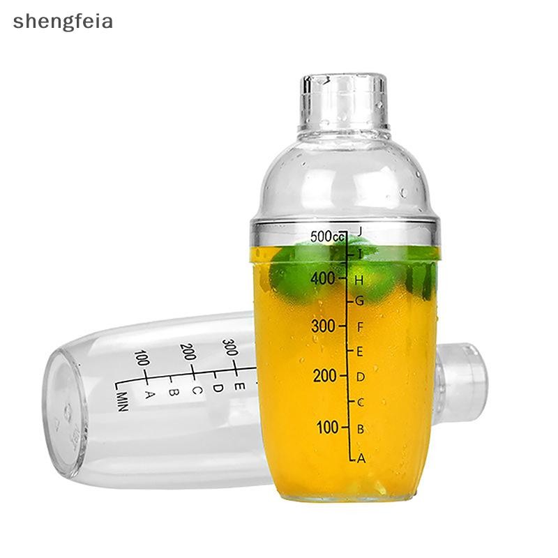 [SFI] Plastic Cocktail Shaker Hand Shaker Cup with Scales 350ml/530ml ...