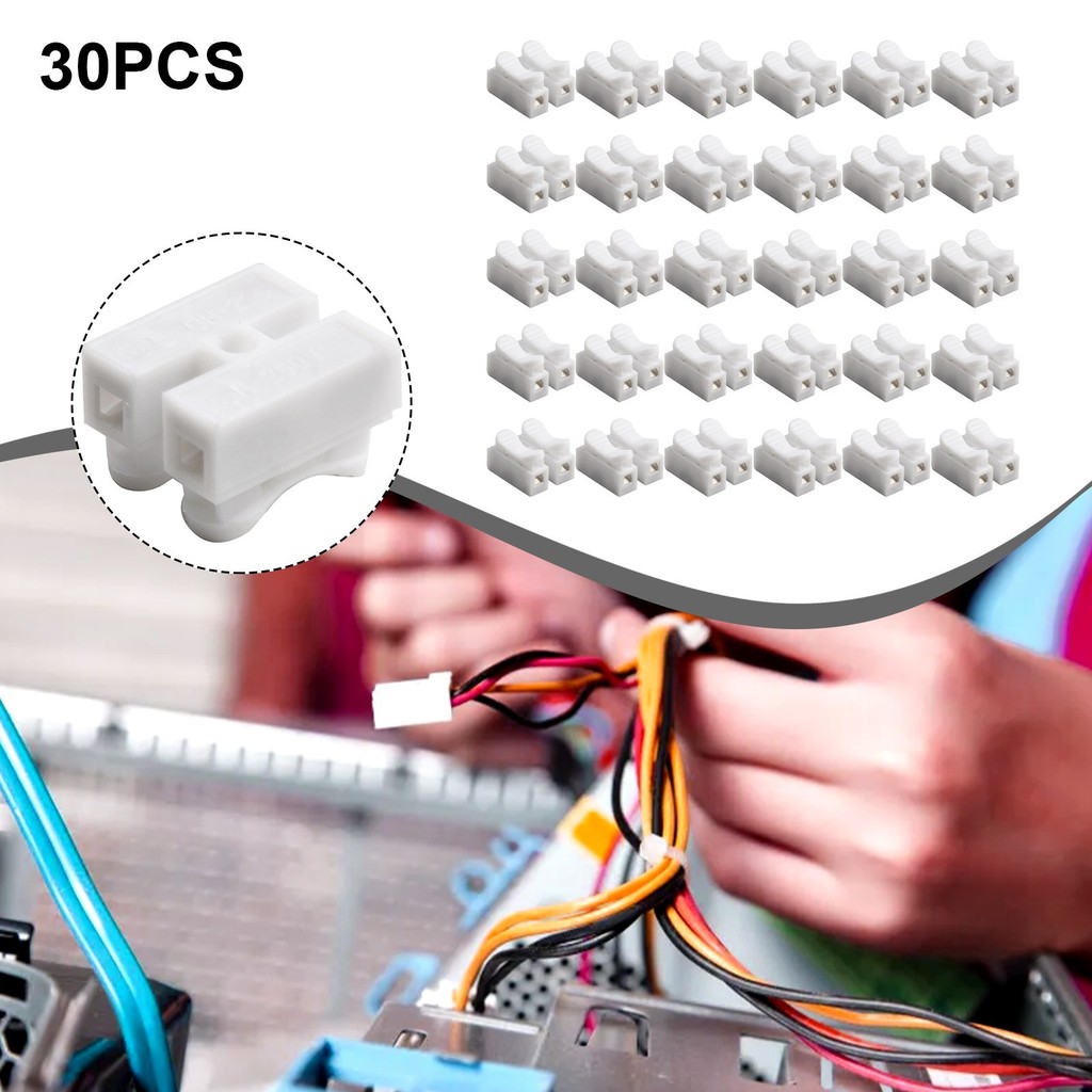 [TWINKLEF]30Pcs CH2 Spring Quick Wire Connector Cable Clamp Terminal Block LED Strip Light ...