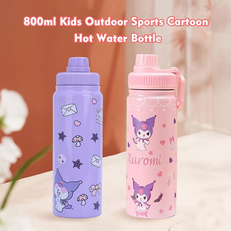 800ml Sanrio Thermos Kuromi bottle With handle Hello Kitty Vacuum Flask Double layered insulated ...