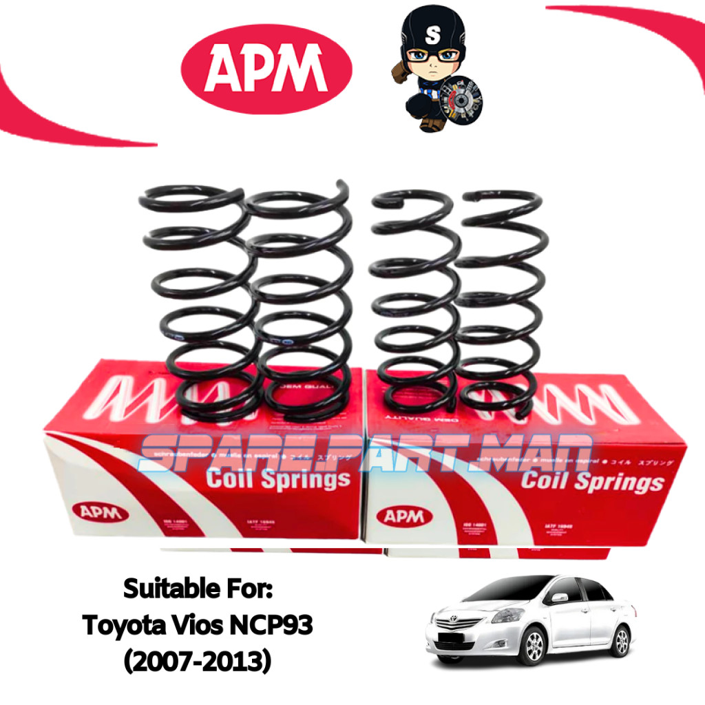 APM Toyota Vios NCP93 (2007-2013) Standard Coil Spring Front & Rear Set ...