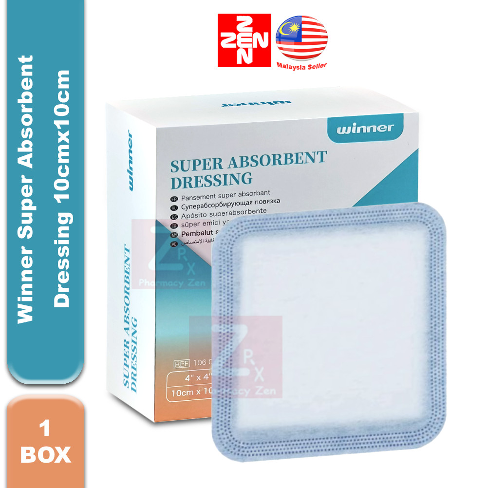 [1 BOX] Winner Super Absorbent Dressing 10cmx10cm (10pc/box) | Shopee ...