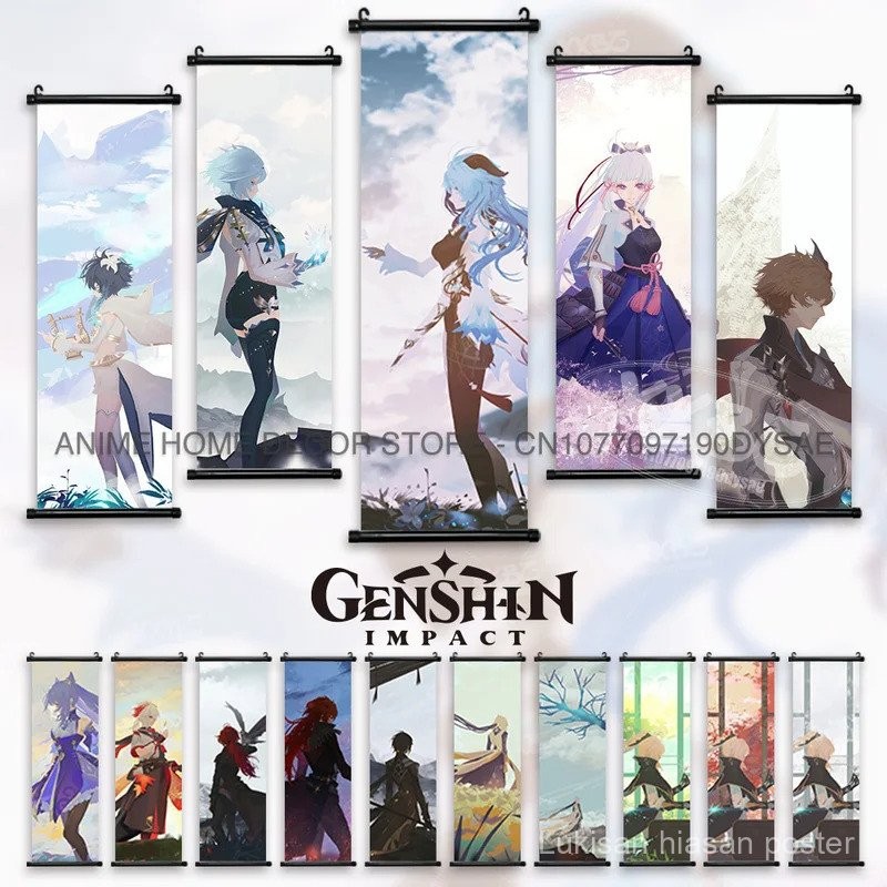 Genshin Impact Posters Aether Decorative Paintings Albedo Scrolls ...