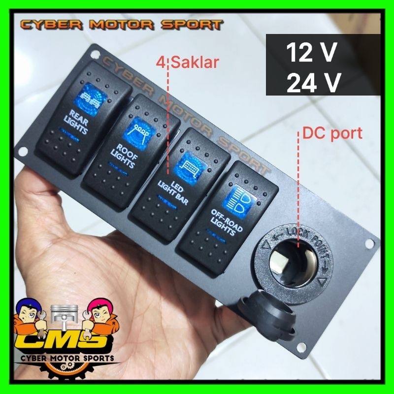 TOMBOL Dashboard interior panel switch plus DC outlet universal car ...