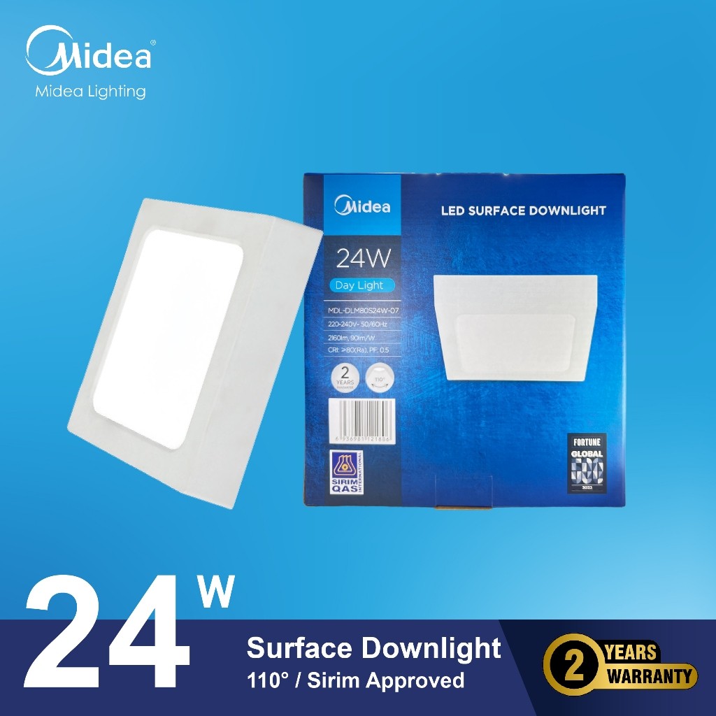 Midea Lighting Surface Downlight Square (24W) | Shopee Malaysia