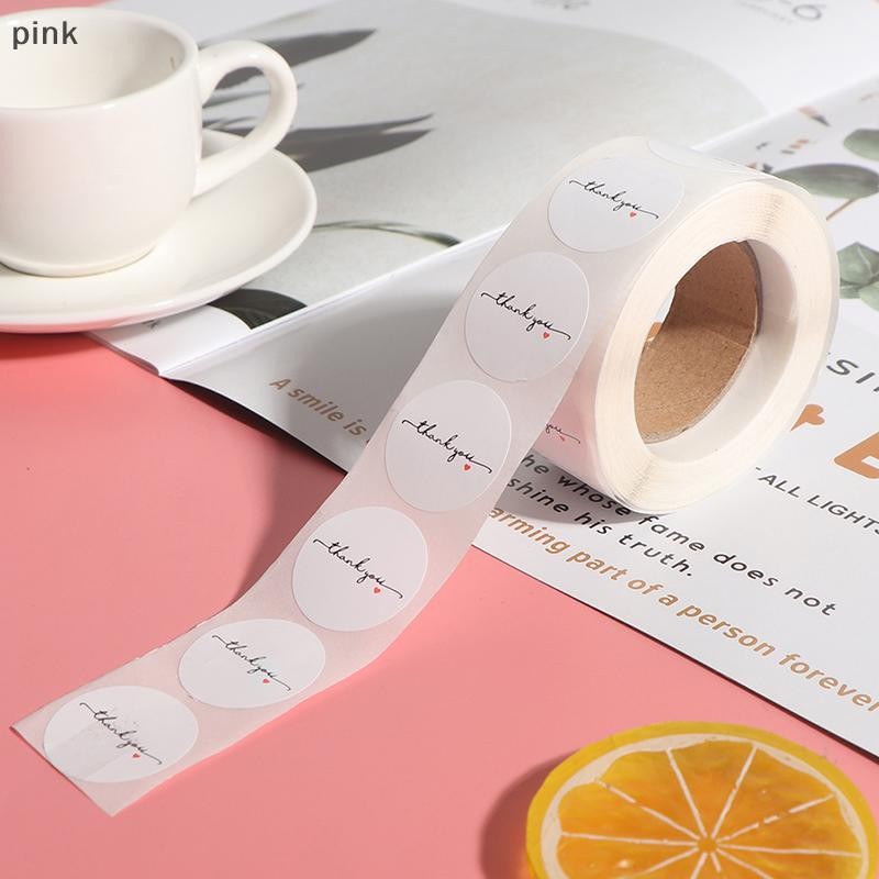 [KUI] 500pcs/roll Round White paper label sticker thank you sticker ...