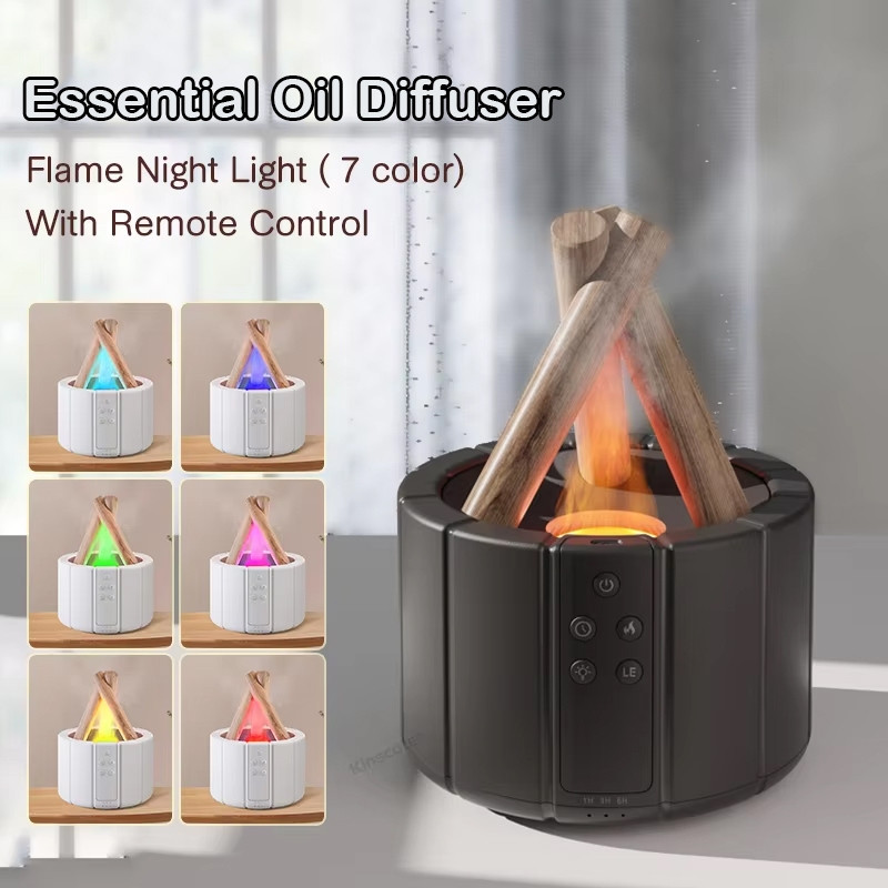 [Malaysia free shipping, in stock] simulated flame aroma diffuser bonfire air humidifier ...